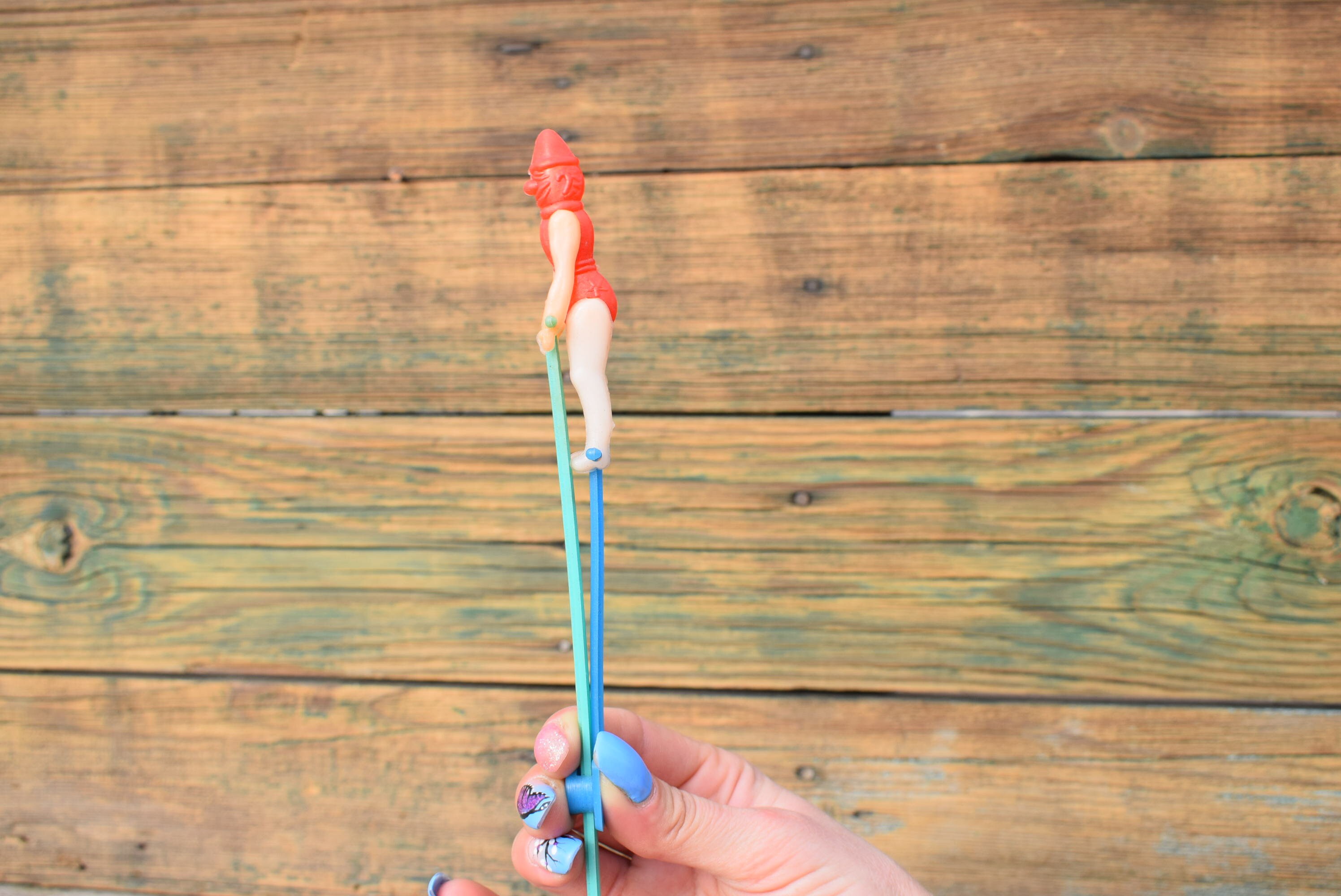 Mechanical Plastic Toy From 80s Acrobat Stick Circus Artist | Etsy
