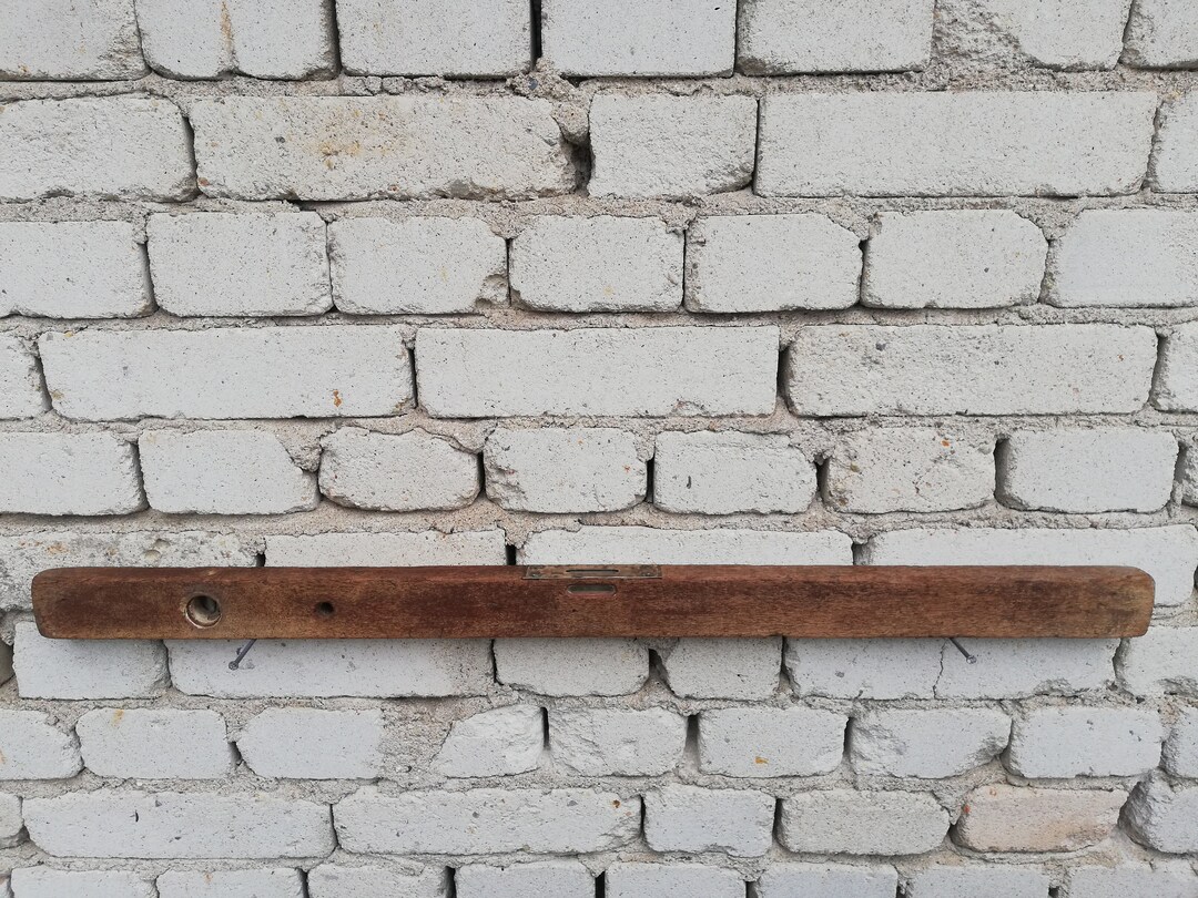 Wooden Spirit Level 1950s - Rare Measuring Tool - Primitive Leveling ...