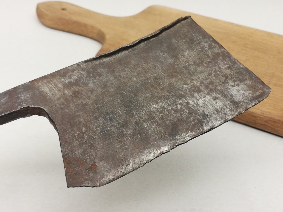 Vintage Meat Cleaver Kitchen Meat Knife Primitive Rusty | Etsy