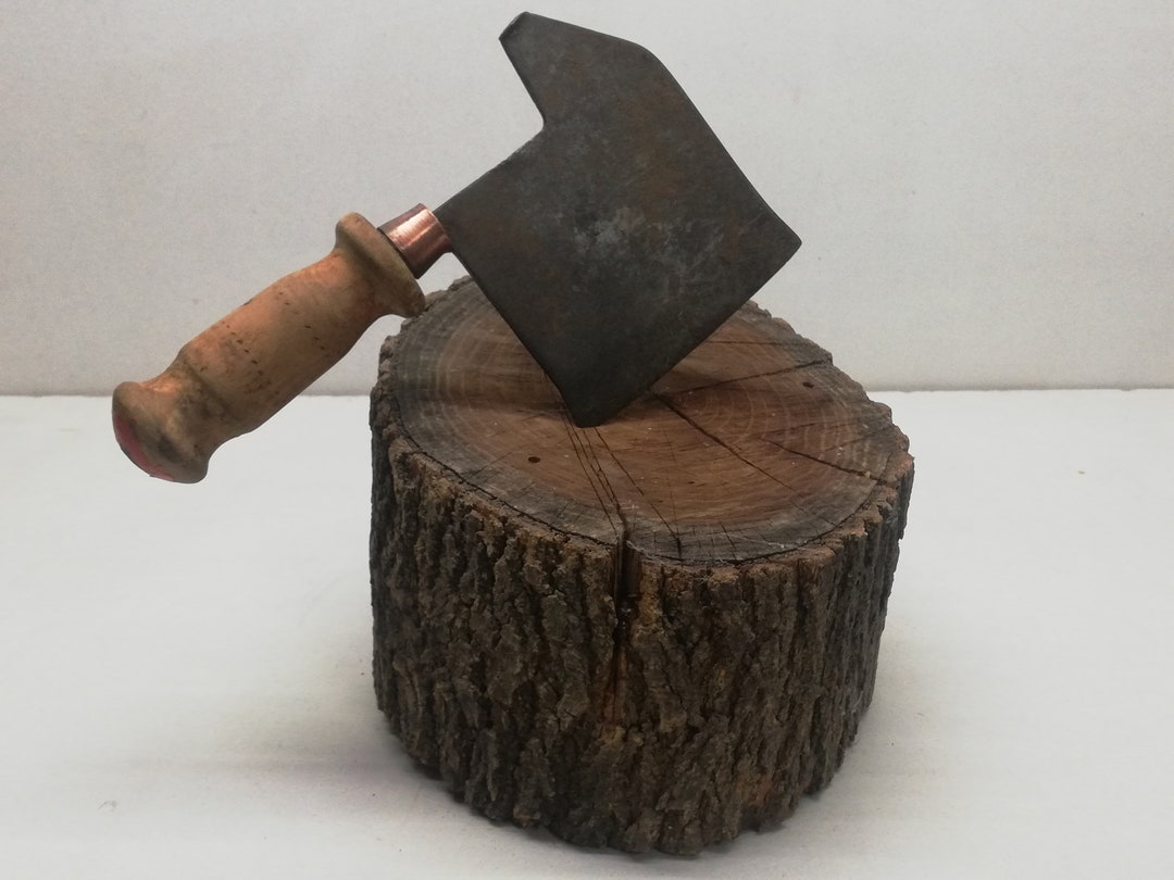 Vintage Meat Block Cleaver - Hand-forged Butcher Knife - Hatchet With ...