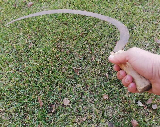 Antique Sickle - Primitive Harvest Tool - Hand Forged Rusty Tool - Farm ...