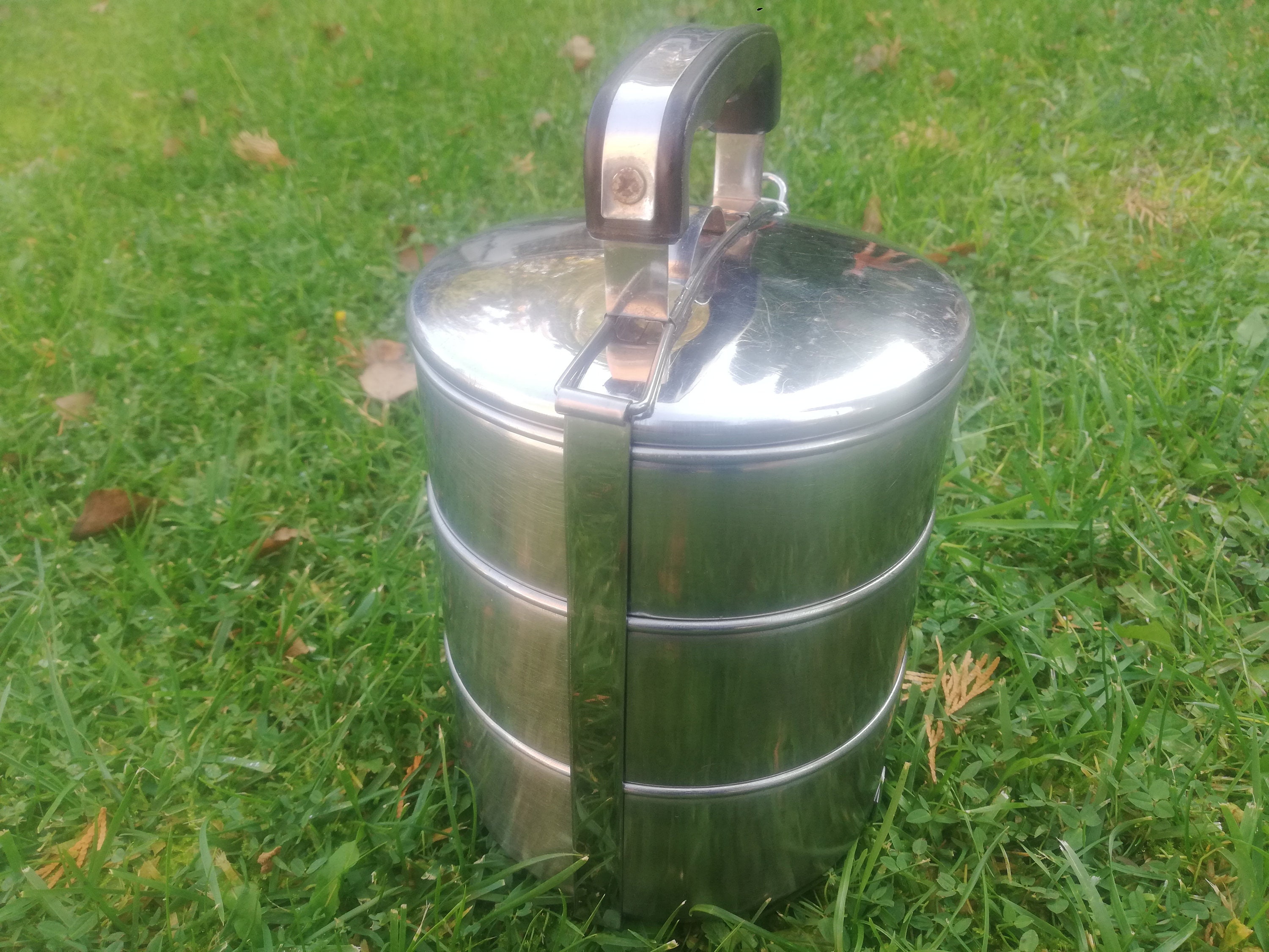 Vintage Food Container Stainless Steel Lunch Boxes Set of Three Food ...