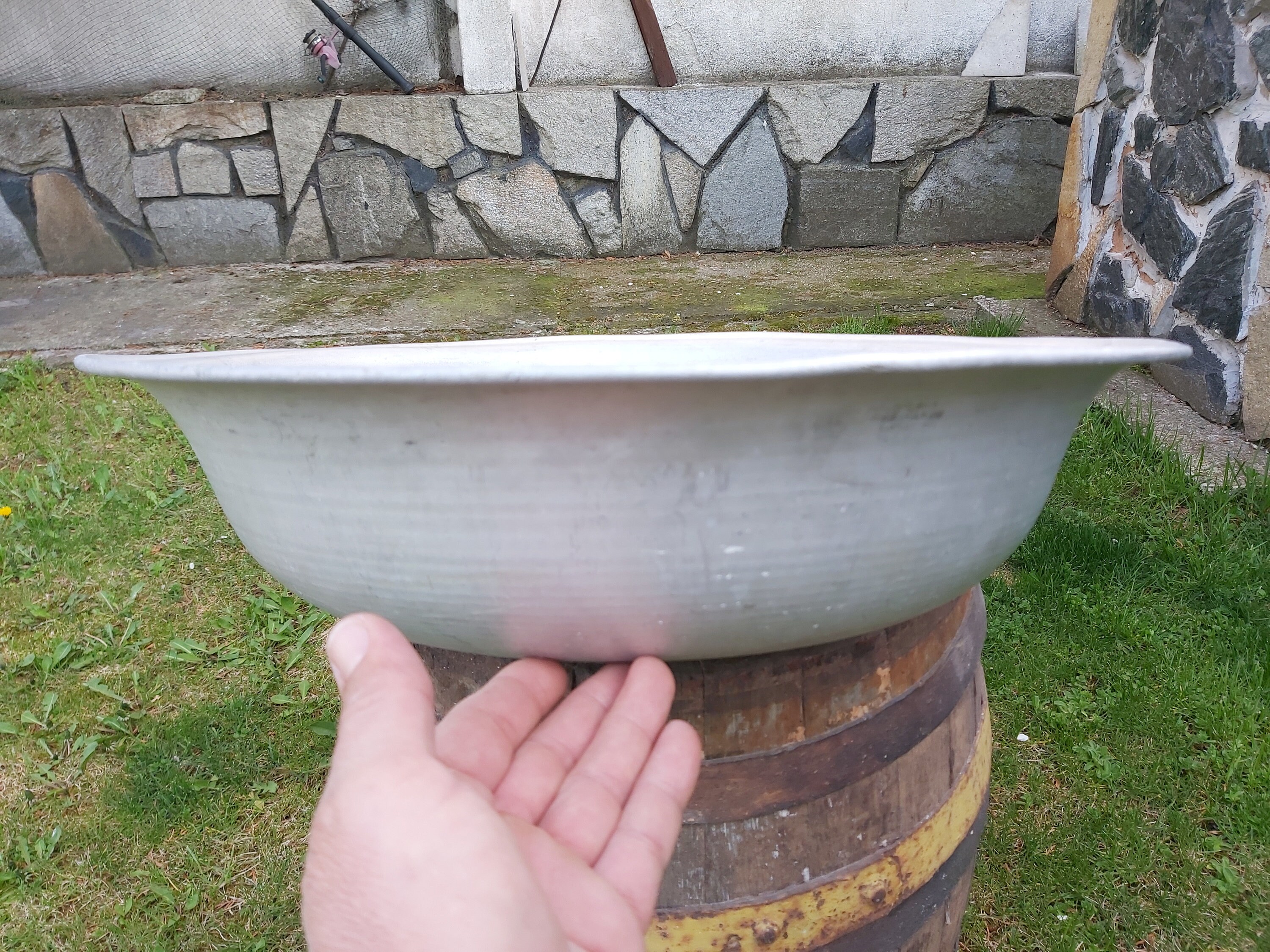 Vintage Aluminium Wash Basin Round Large Wash Bowl Rustic - Etsy