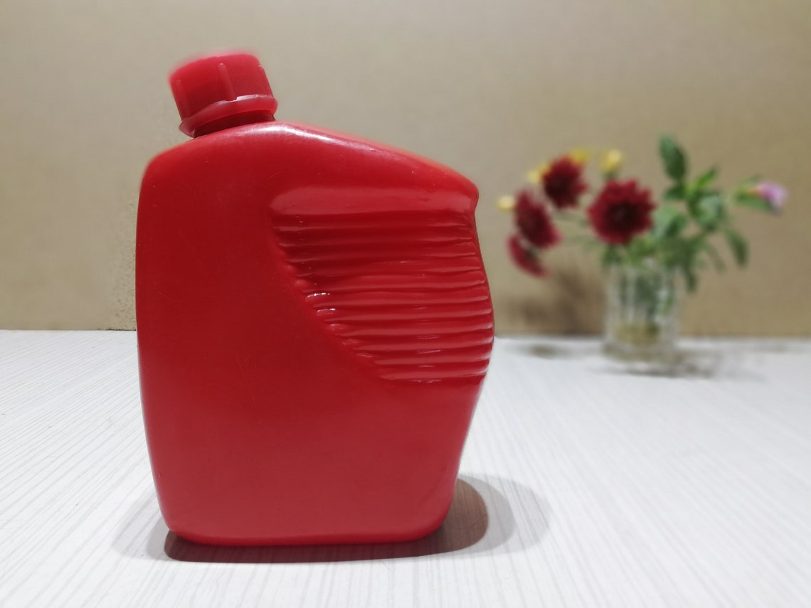 Canteen for Water Red Plastic Water Bottle Tourist Flask - Etsy