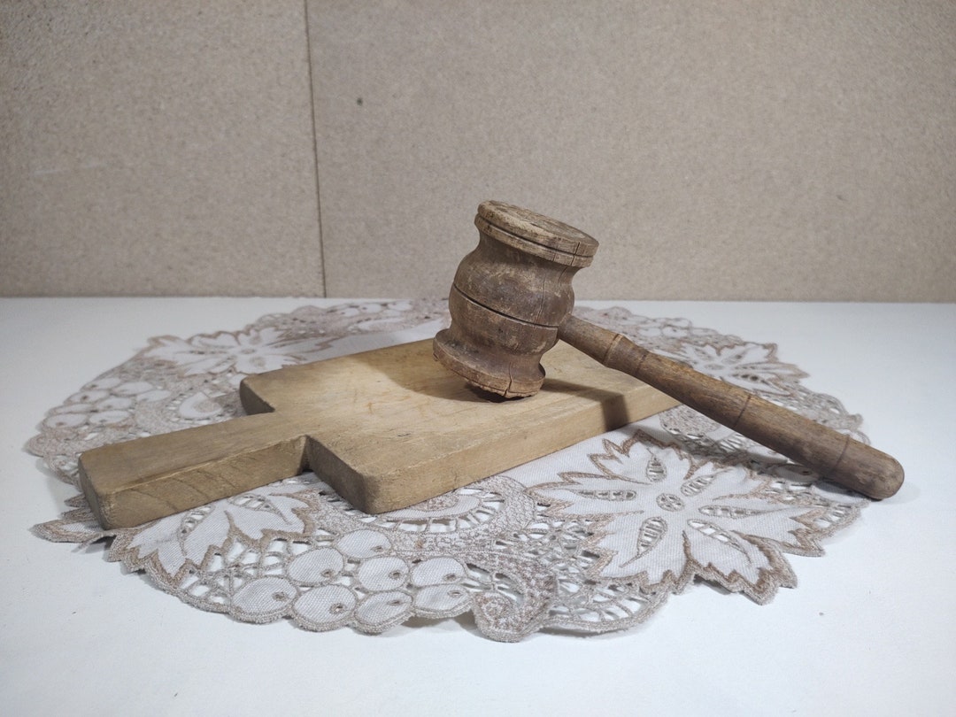 Vintage Meat Hammer Wood Hammer for Stakes Tenderizer for Meat round ...