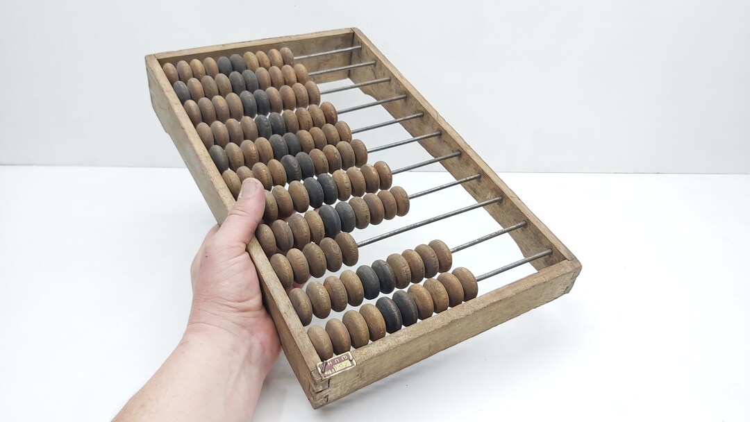 Vintage Big Wooden Abacus - Counting Frame With Wooden Beads - School ...