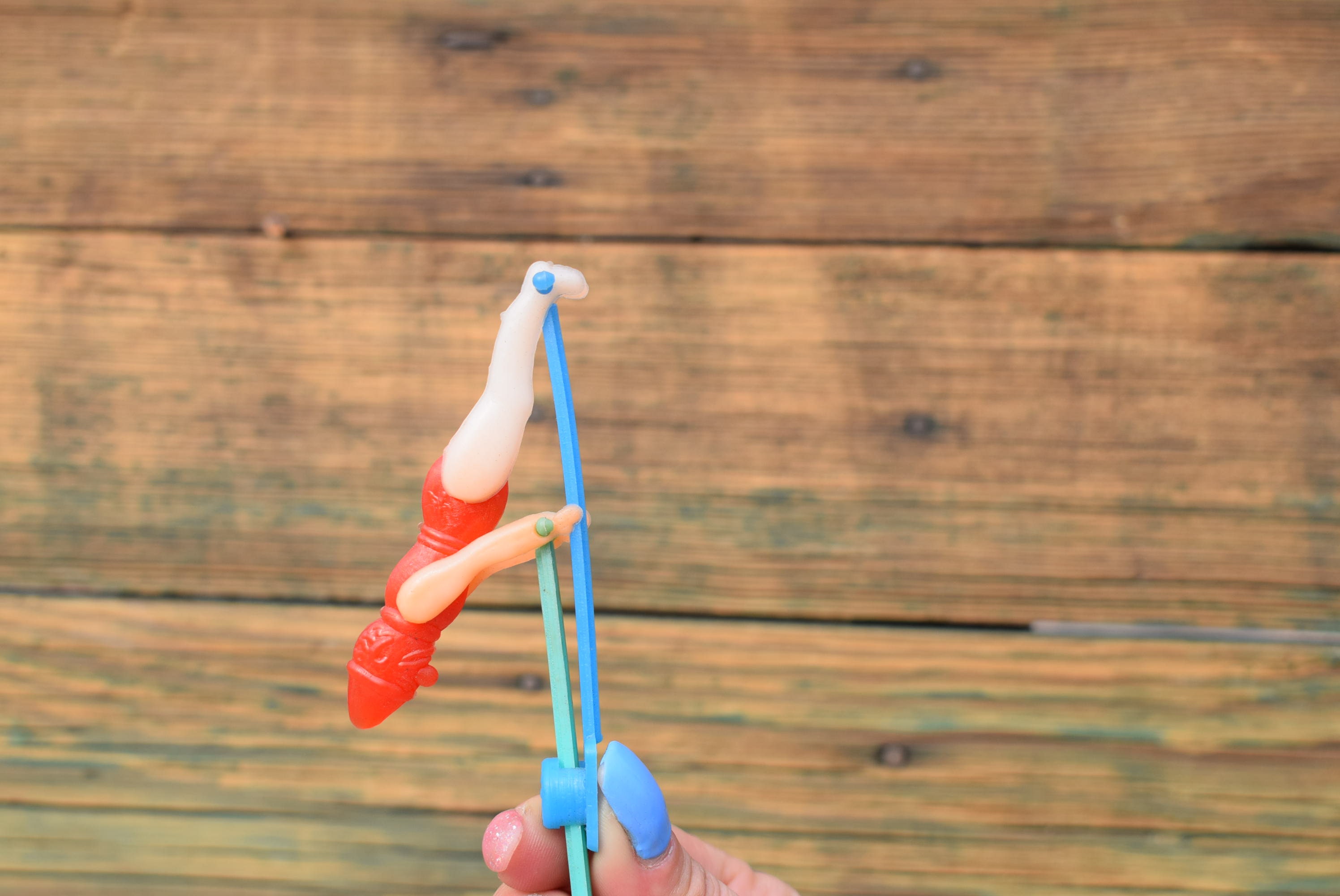 Mechanical Plastic Toy From 80s Acrobat Stick Circus Artist | Etsy