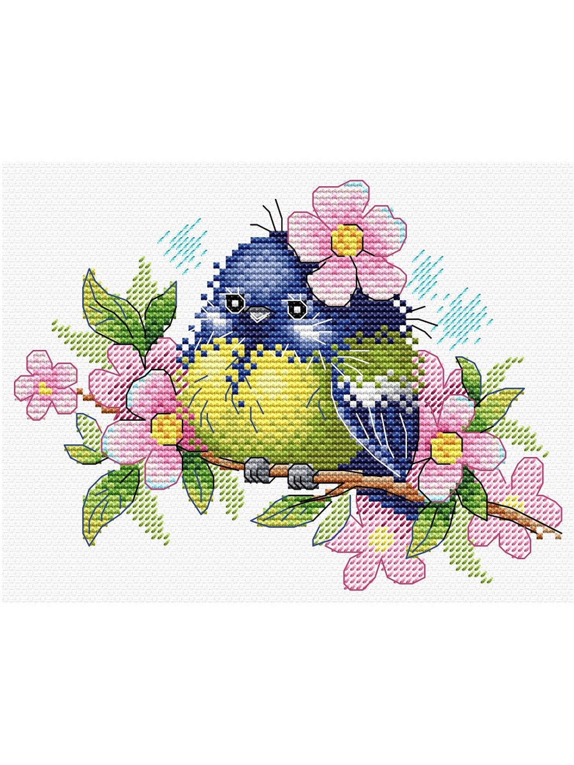 Bird cross stitch kit for begginer Spring cross stitch Love | Etsy