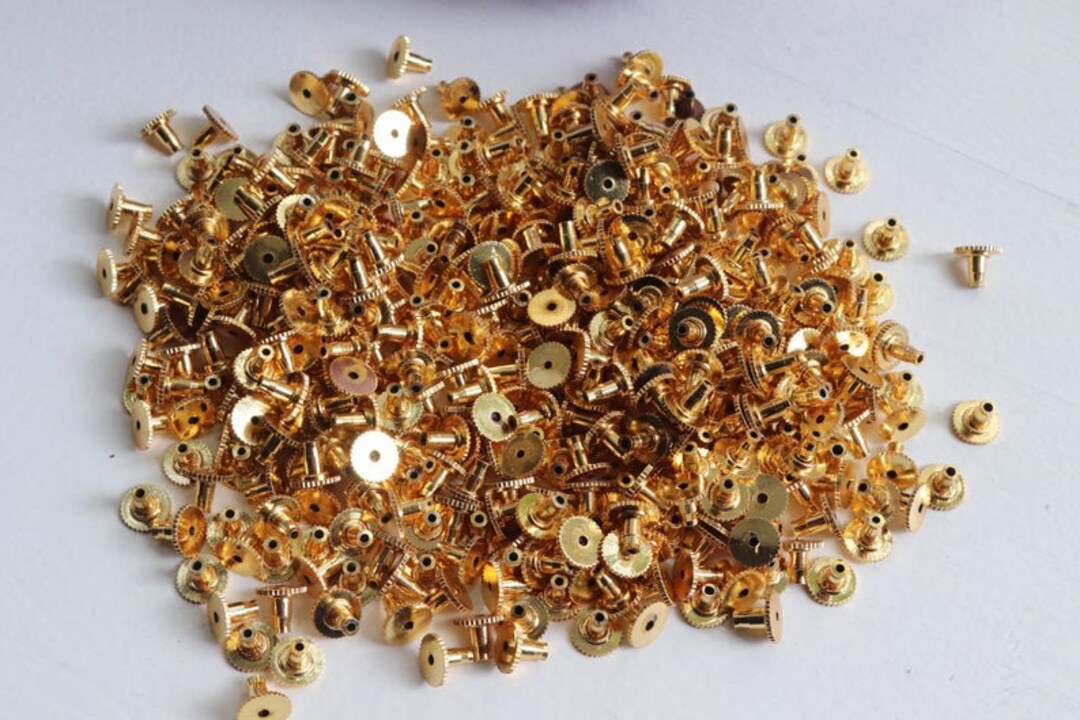 Earrings Push Back Screw/gold Plated Over Brass Earring Pushbacks/pair ...