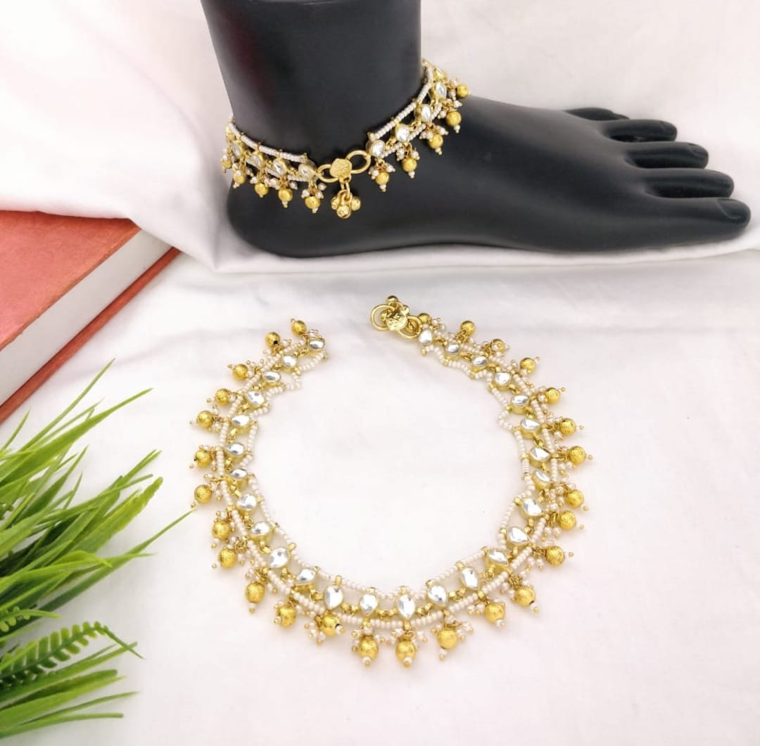Traditional Kundan Payal/ Kundan Anklets/ Indian Payal Anklets/indian ...