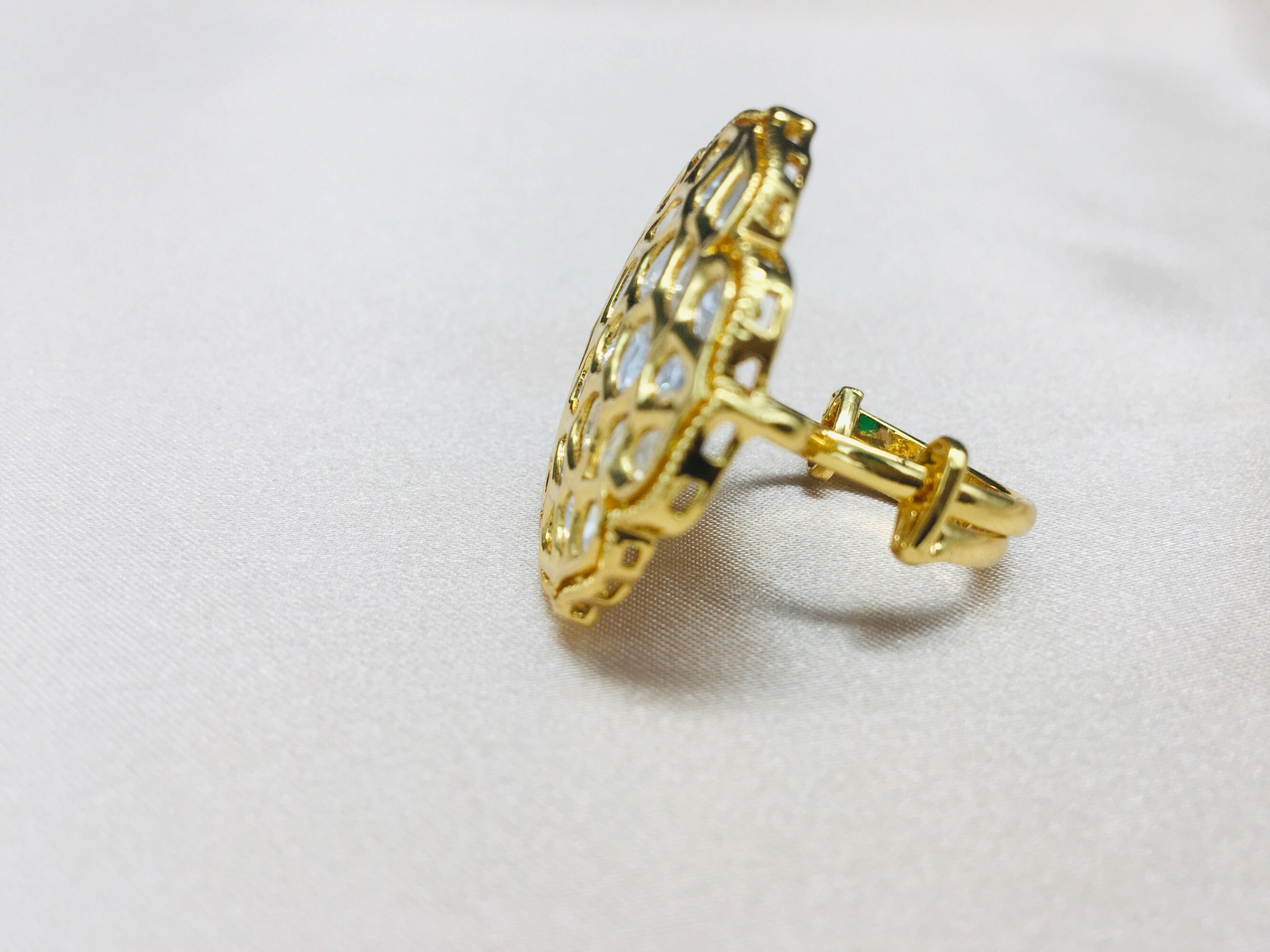 Sabyasachi Kundan Bridal Ring, Adjustable Indian Meenakari Ring - Etsy