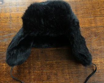 Rabbit fur hat | Etsy