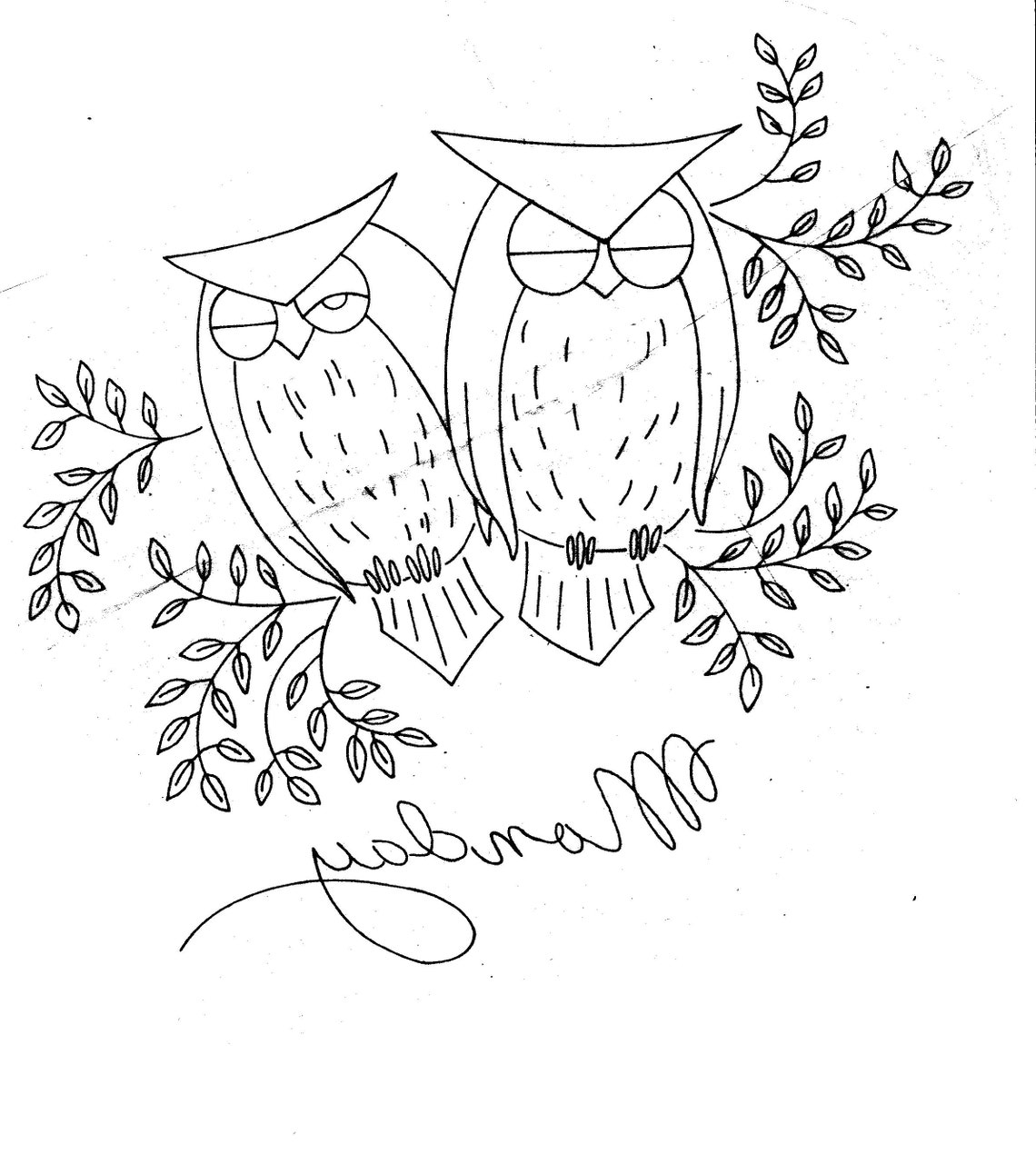 Vintage Hand Embroidery Pattern Owls with Days of the Week for | Etsy