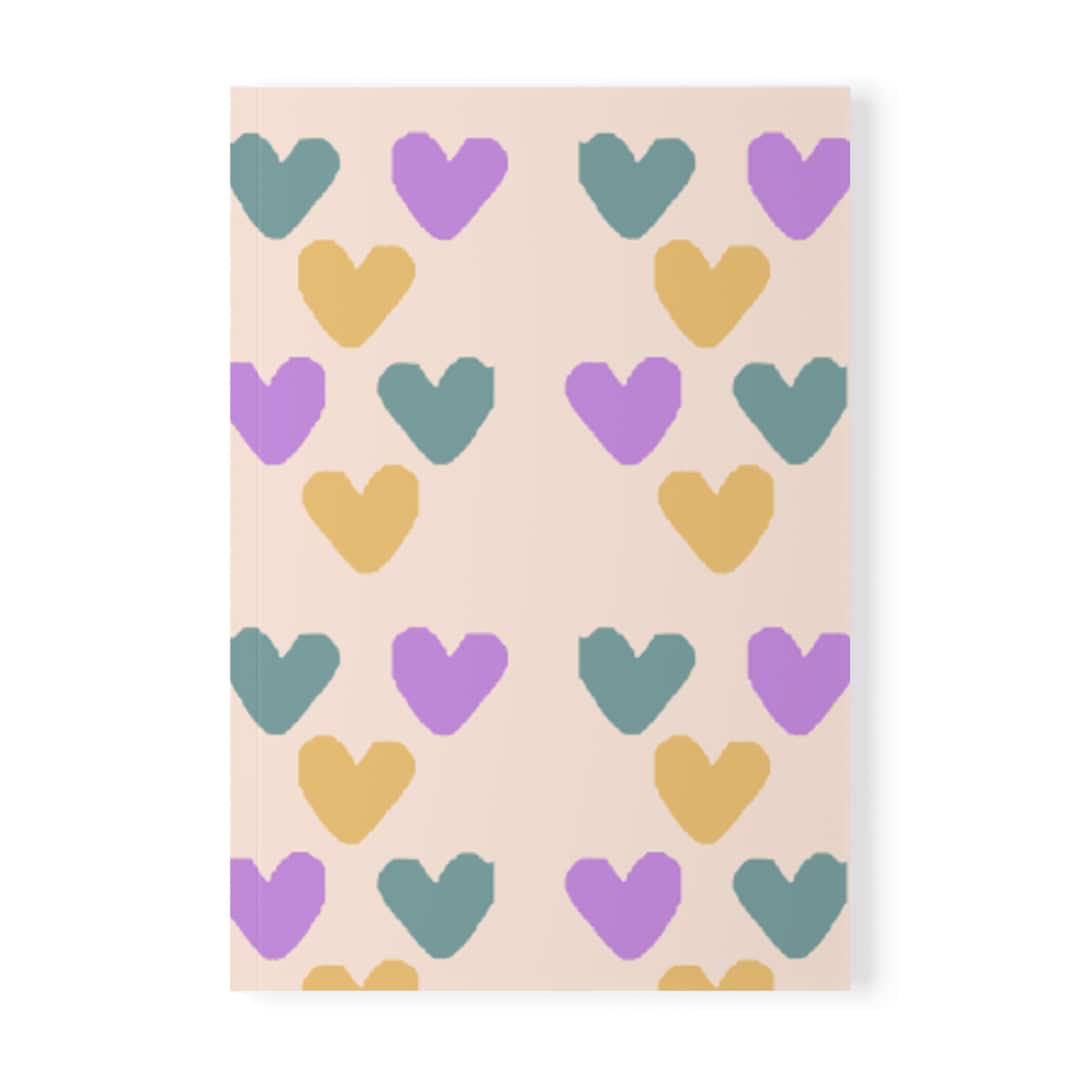 Pastel Heart Softcover Notebook, A5 - Etsy