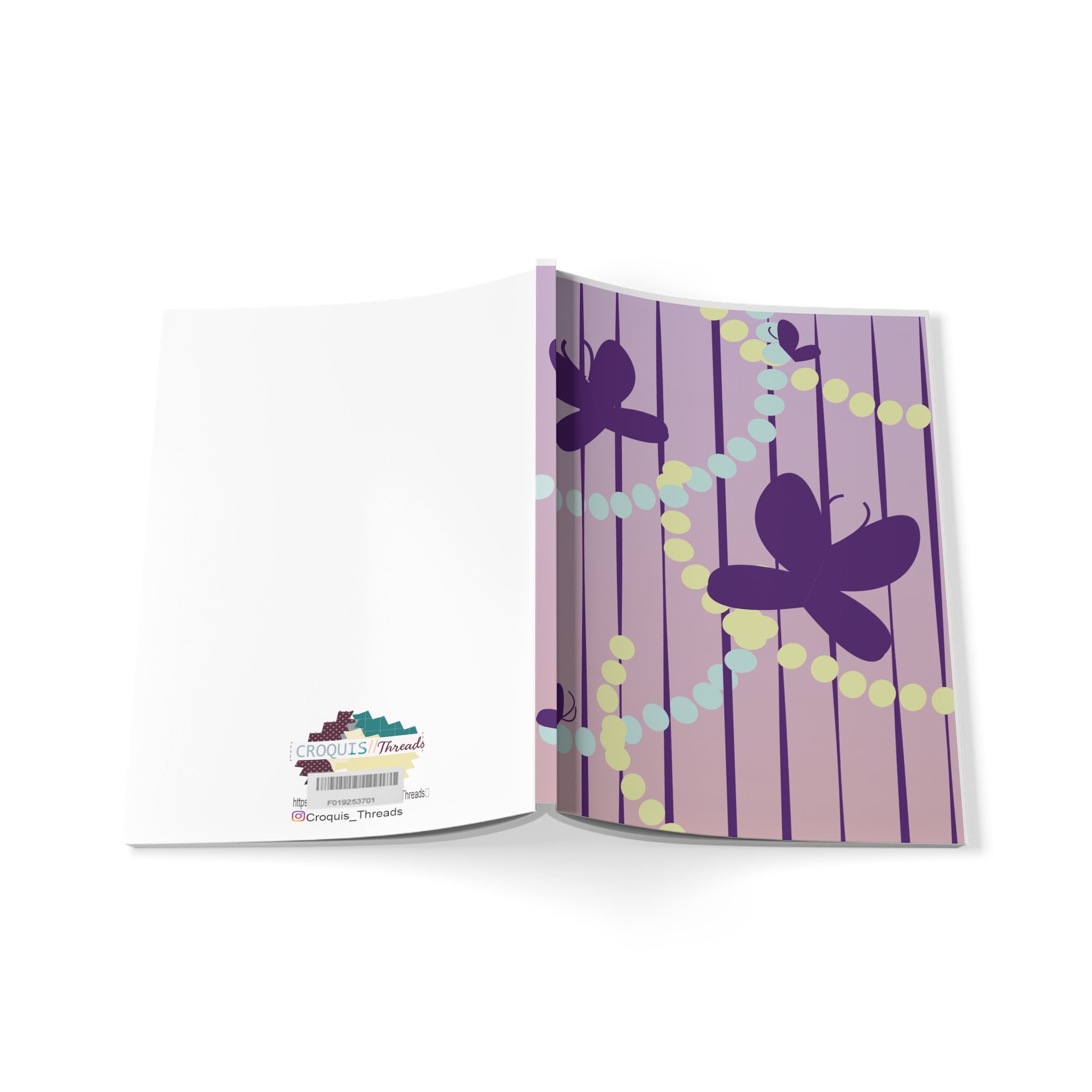 Purple Butterfly Pinstripe Softcover Notebook, A5 - Etsy