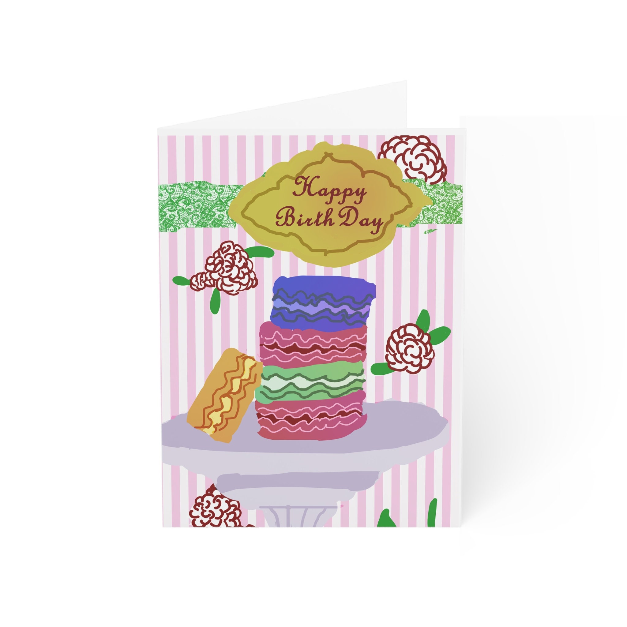 Fancy Macaroon Birthday Greeting Cards (1, 10, 30, and 50pcs) - Etsy
