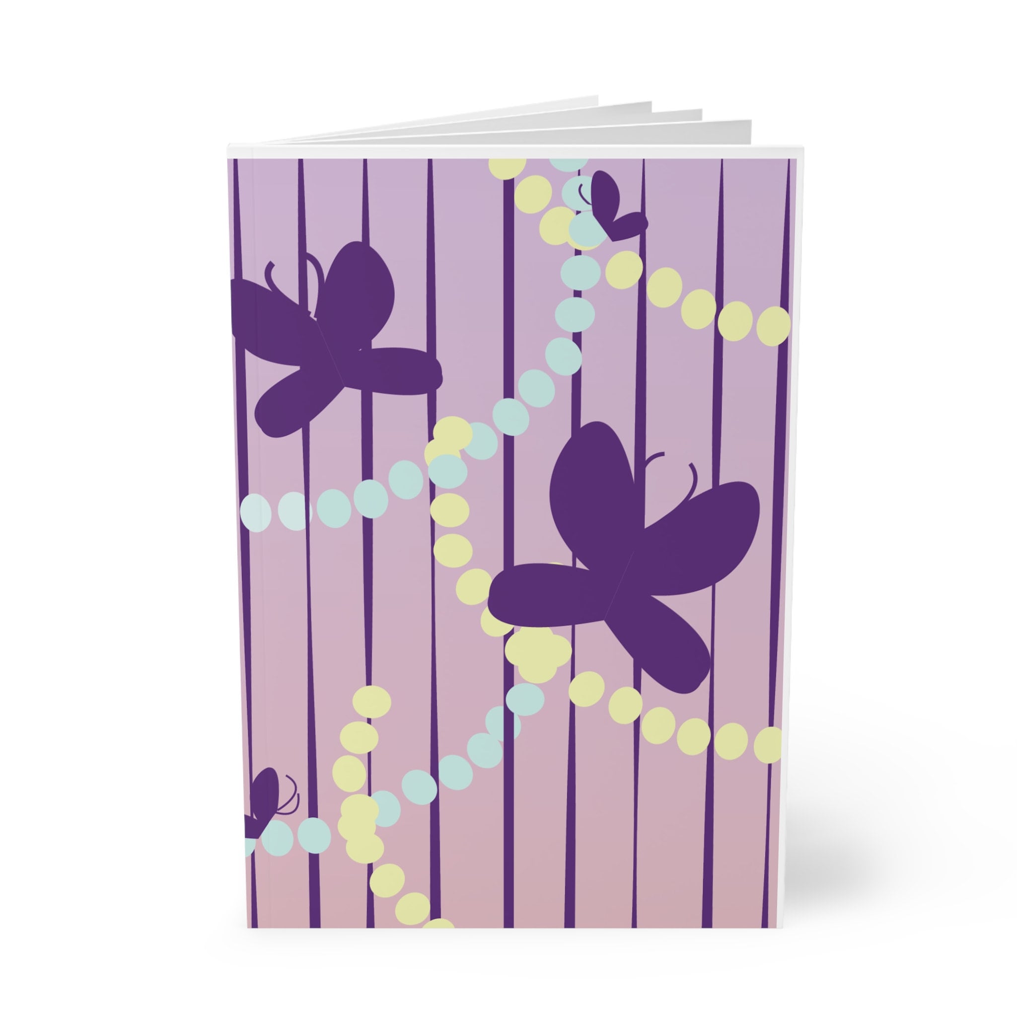 Purple Butterfly Pinstripe Softcover Notebook, A5 - Etsy