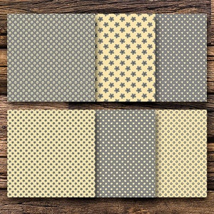 Digital Paper Pack - Yellow and Gray Hand Drawn Florals and Doodles ...