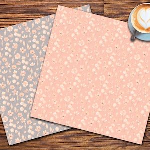Peachy Blossoms Seamless Digital Paper Pack - Etsy