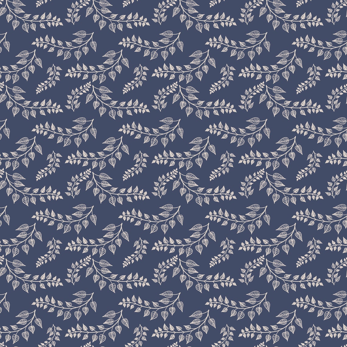 Navy Blue & Ivory Seamless Digital Paper Pack - Printable Scrapbook ...