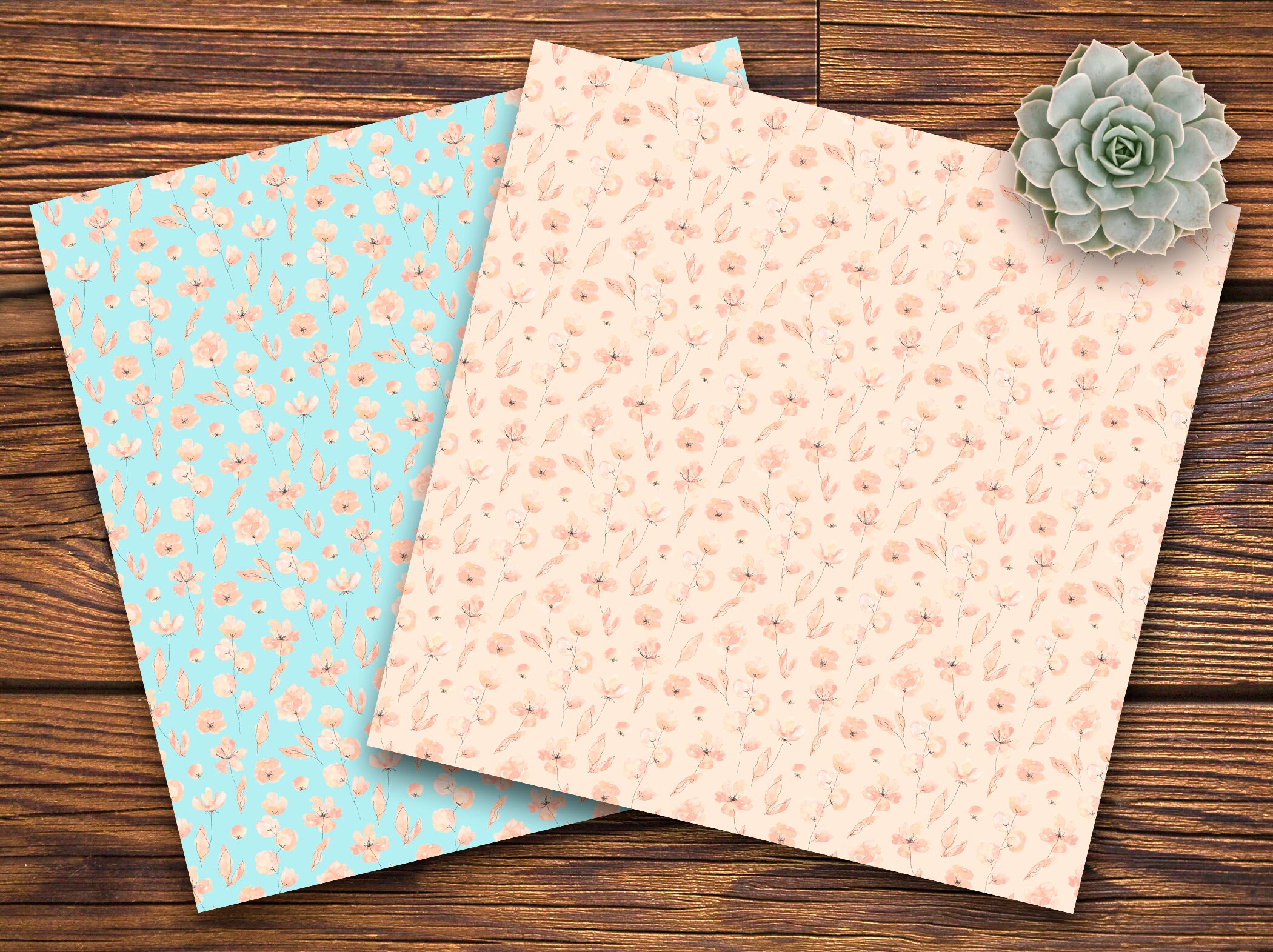 Pastel Blossoms Seamless Digital Paper Pack - Etsy