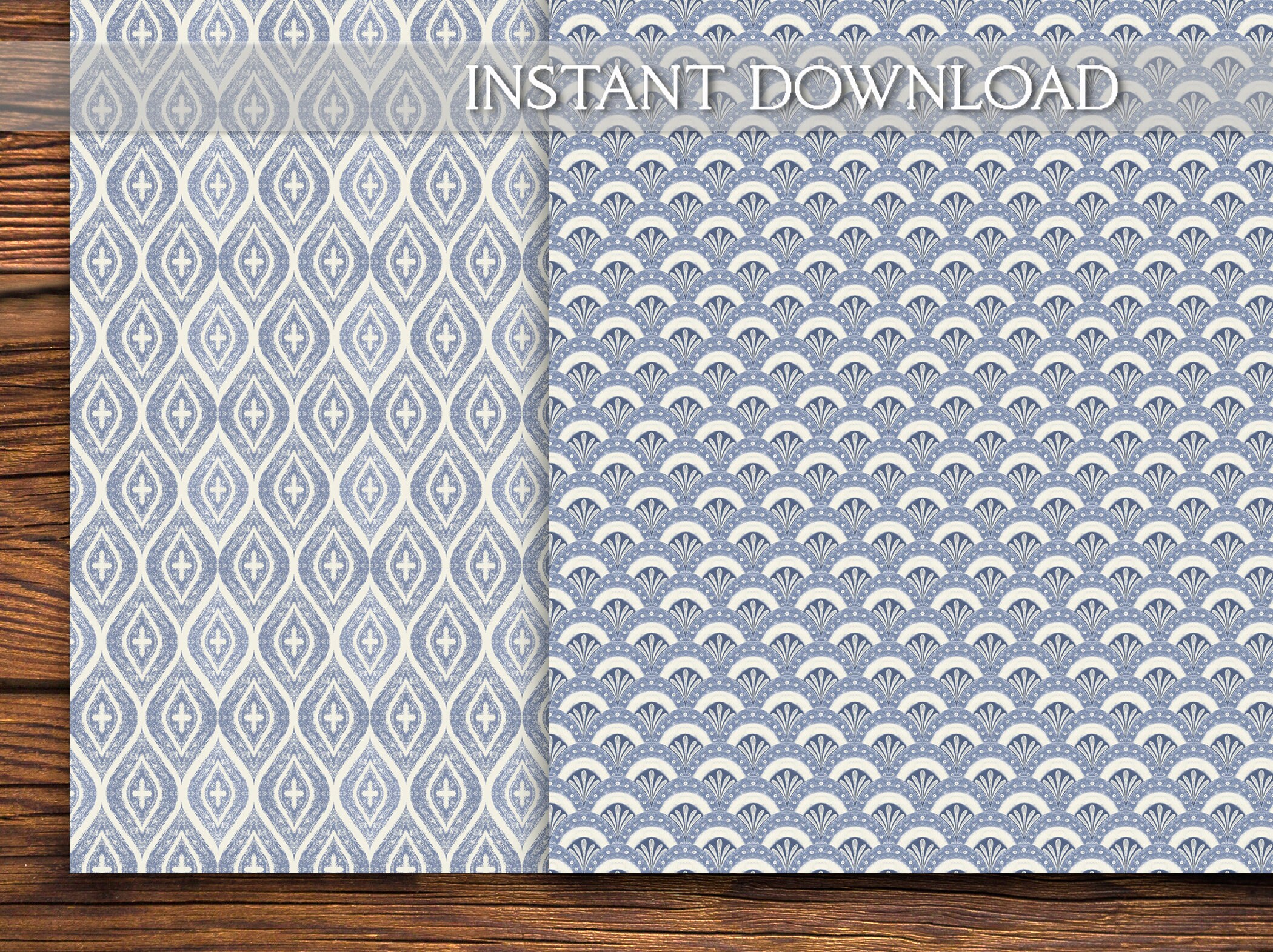 Denim Blues Hand Drawn Seamless Digital Paper Pack - Etsy