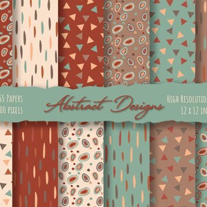 Digital Paper - Abstract Designs, Printable Scrapbook Paper, Seamless ...