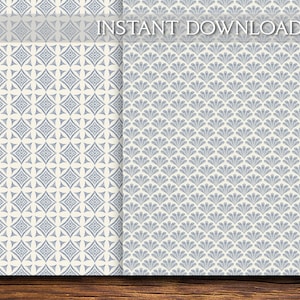 Denim Blues Hand Drawn Seamless Digital Paper Pack - Etsy