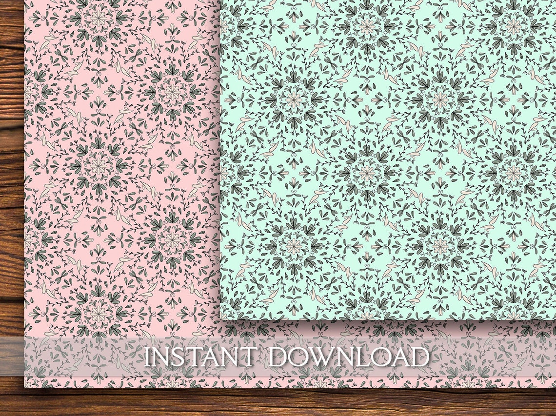 Pastel Mandala Seamless Digital Paper Pack - Etsy