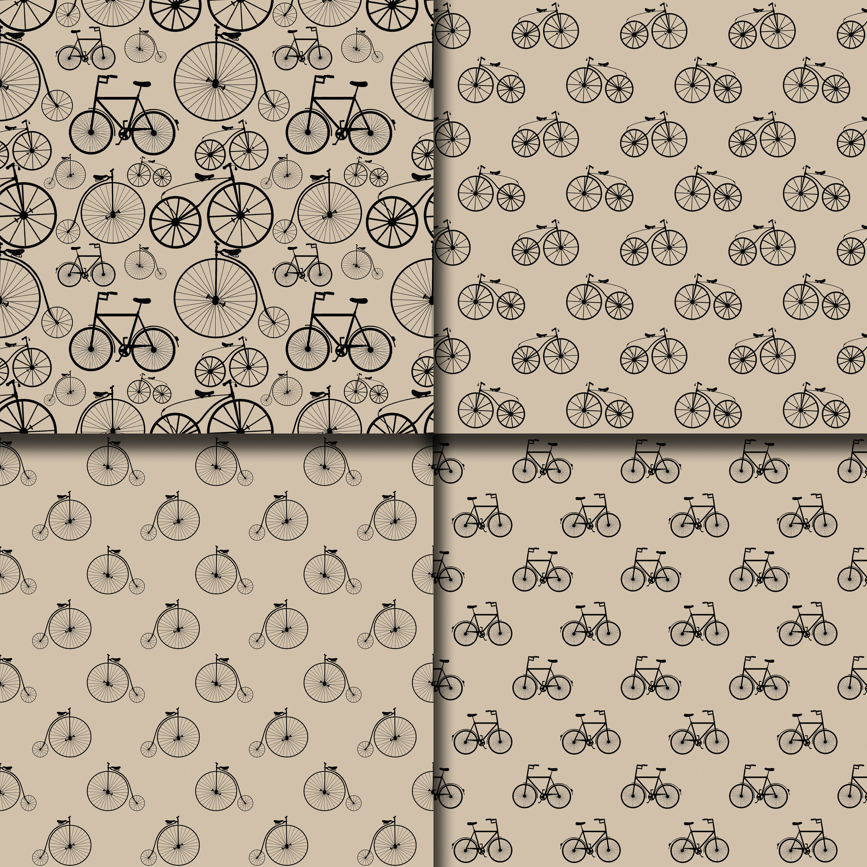 Vintage Bicycles Seamless Digital Paper Pack Printable Bicycle Images ...