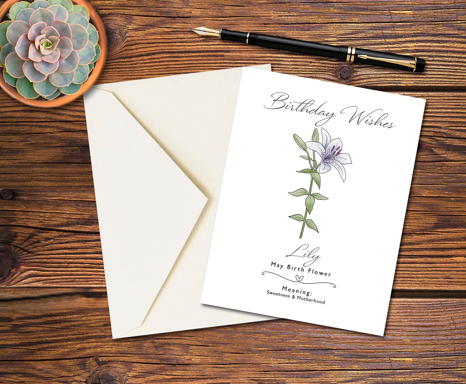 May Birth Flower Printable Card, Birth Month Birthday Card, Instant ...