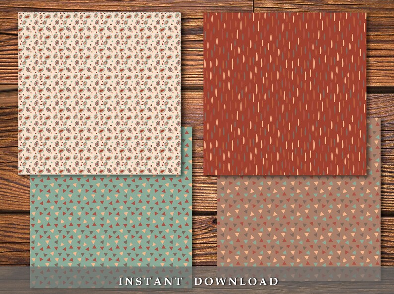 Digital Paper - Abstract Designs, Printable Scrapbook Paper, Seamless ...