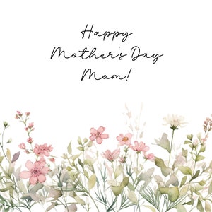 Mothers Day Printable Card Watercolor Wildflowers-instant Download for ...