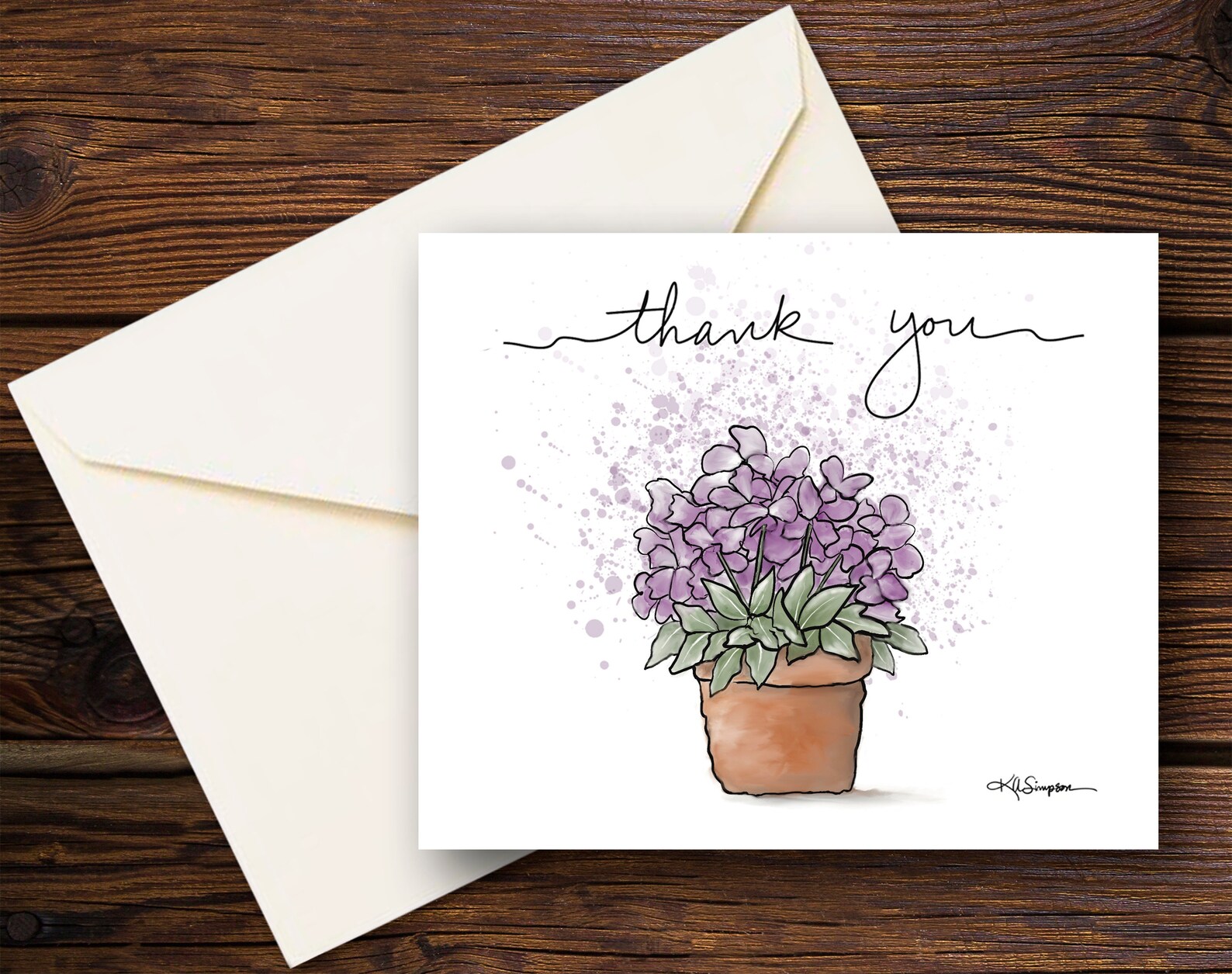 Thank You Printable Thank You Card-pansies in a Pot -instant Download ...
