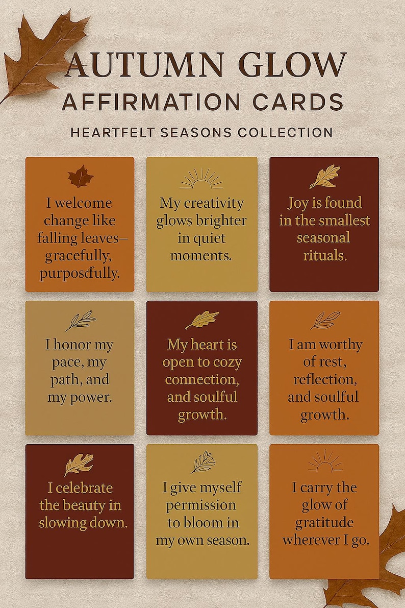 Autumn Glow Affirmation Cards - Etsy