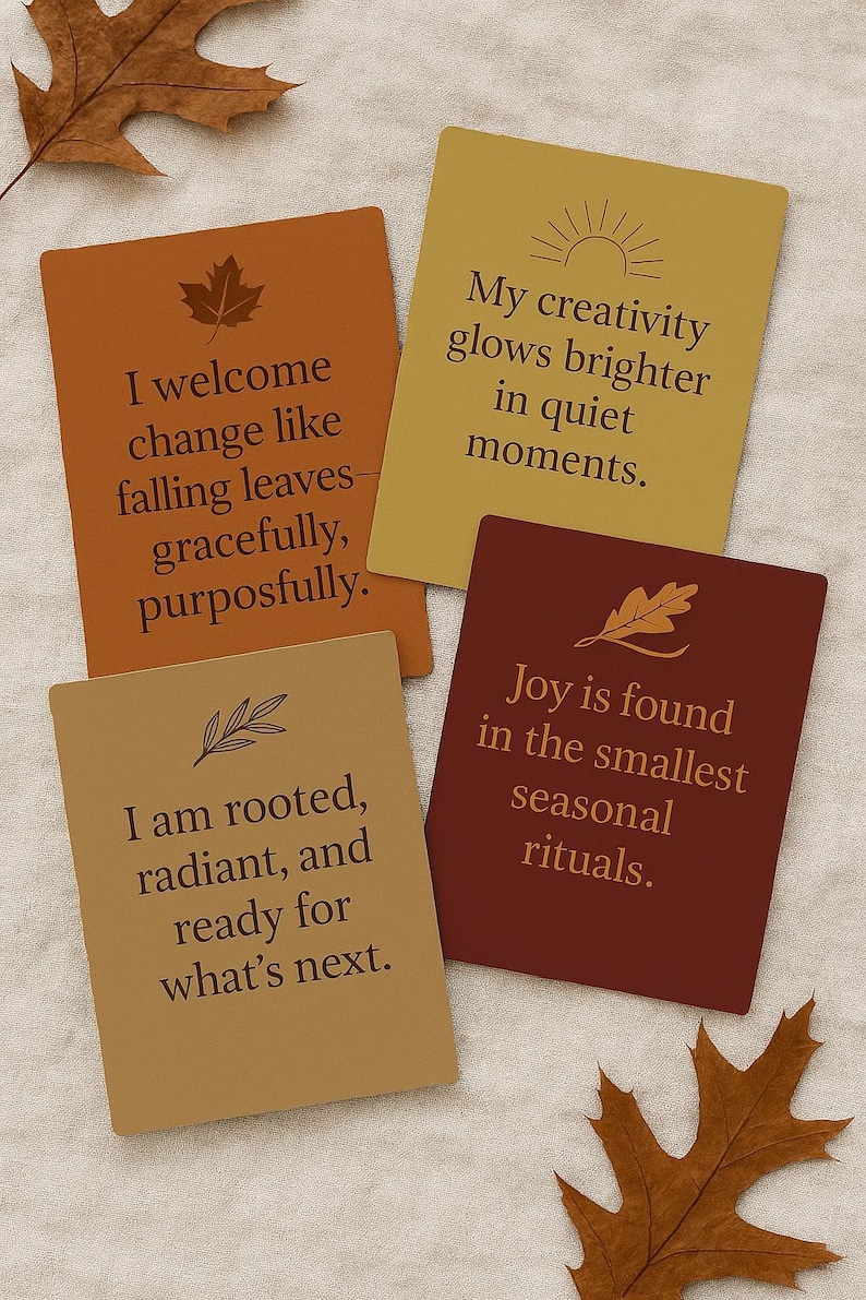 Autumn Glow Affirmation Cards - Etsy