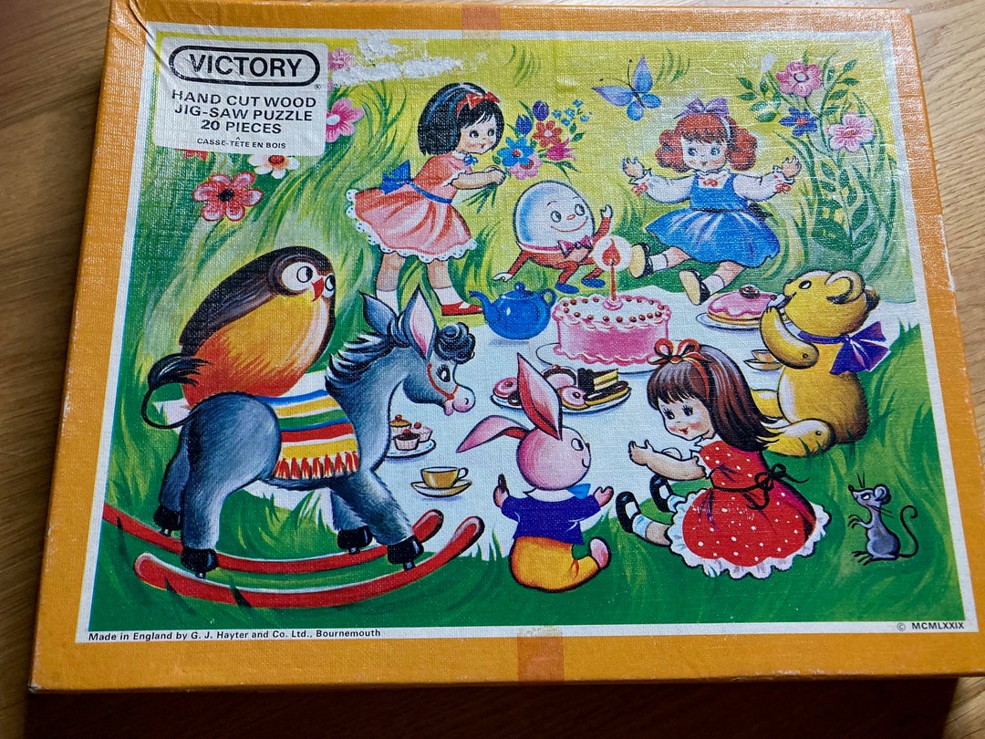 Vintage Wooden Jig-saw Puzzle Victory English Nursery Rhyme Wood Jigsaw ...