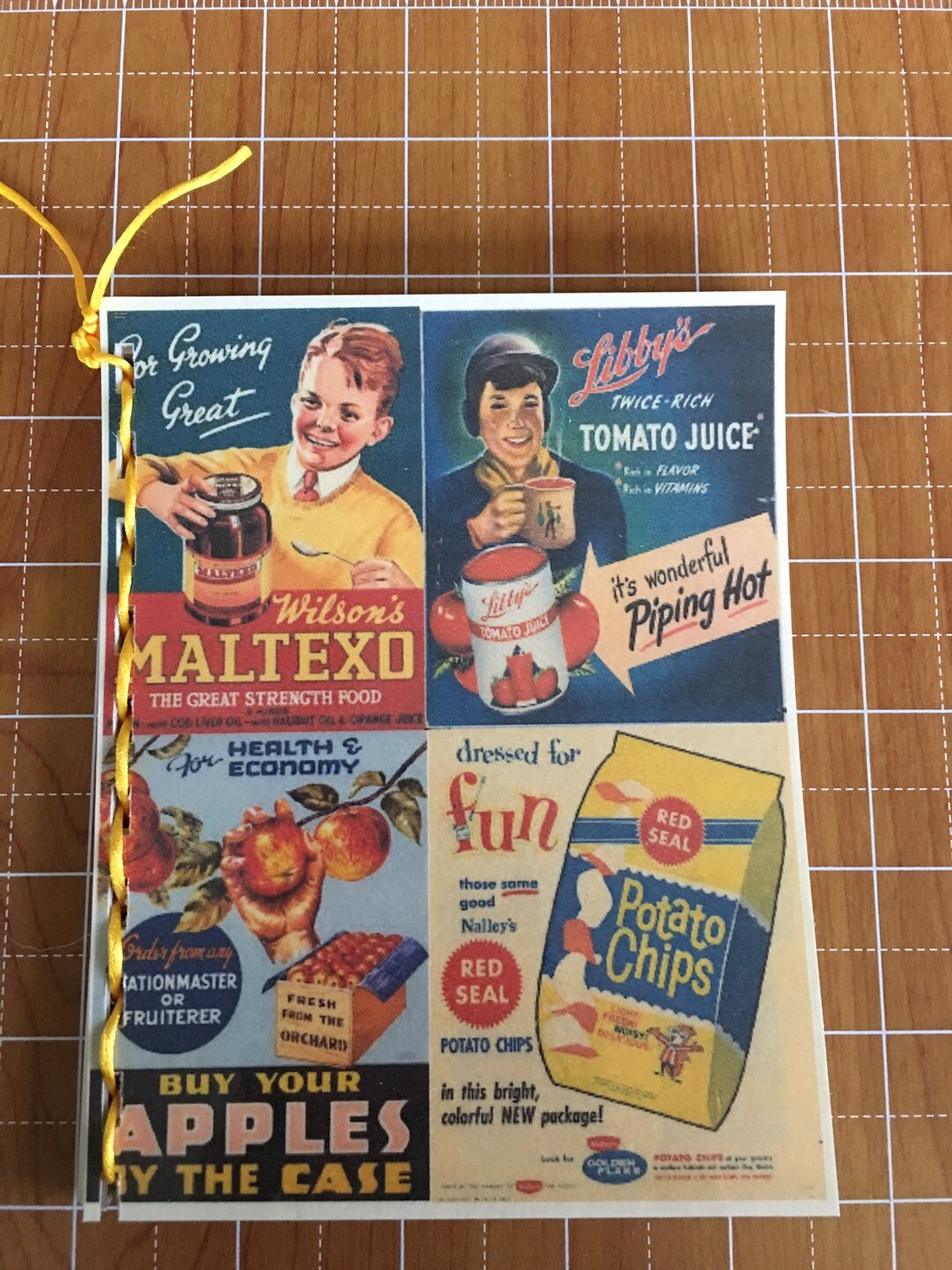 Vintage 1940's Advertising Collage- Blank Notebook - Etsy