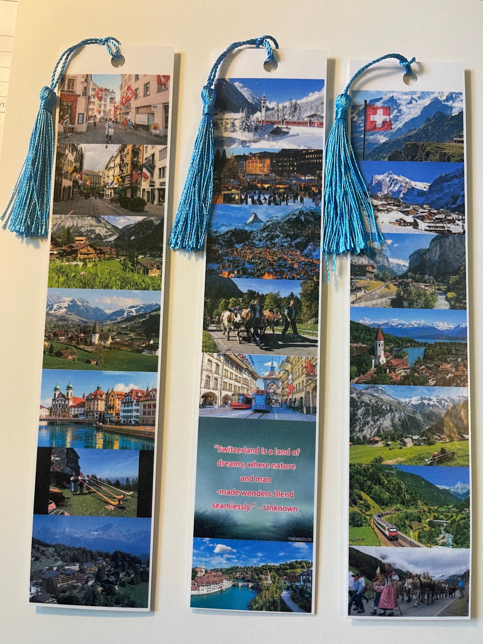 Switzerland Collage - Set of 3 Laminated Bookmarks - Etsy