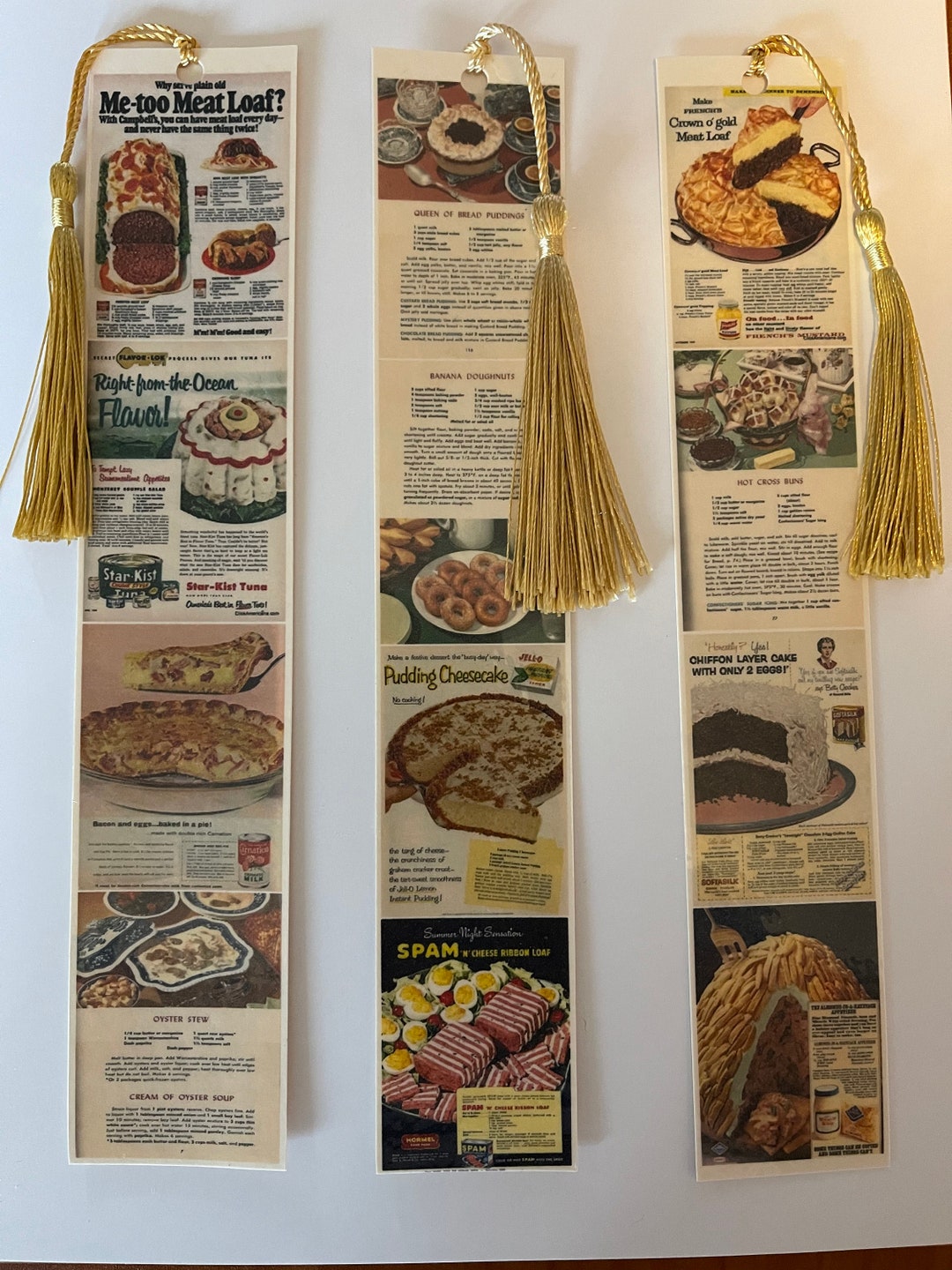 Vintage Recipes- Set of 3-laminated Bookmarks - Etsy