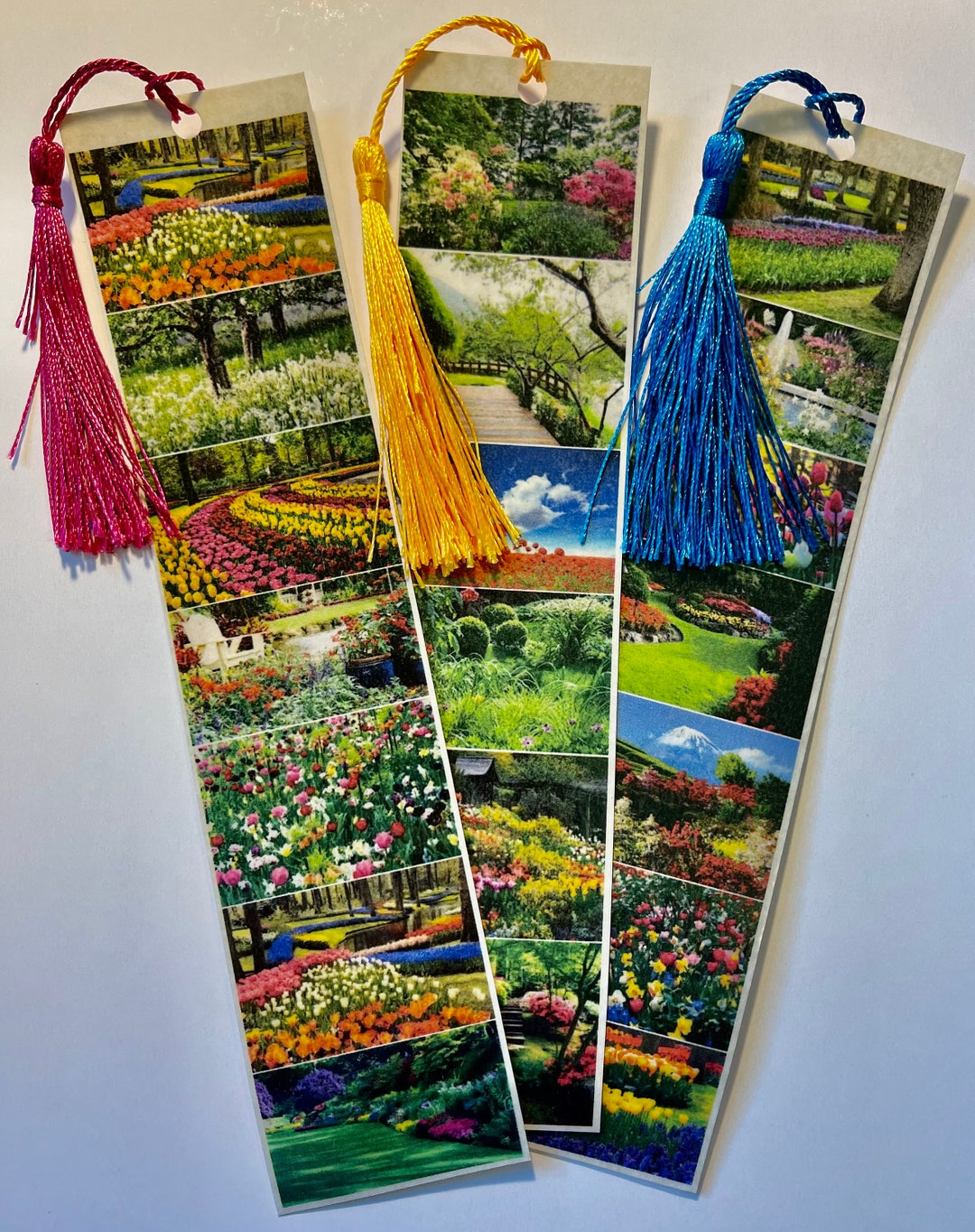 Beautiful Gardens-set of 3-laminated Bookmarks - Etsy