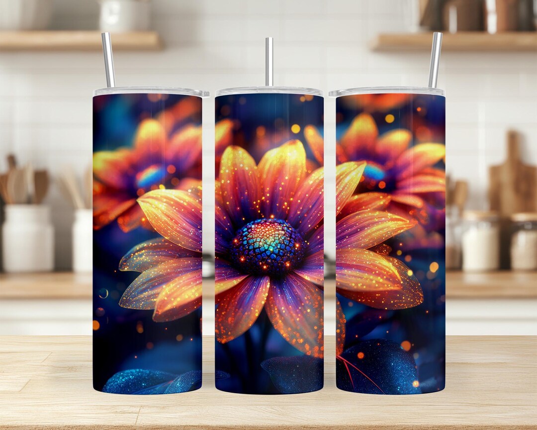 Seamless Sparklecore Sunlower Sparkle Lights 20 Oz Skinny Tumbler Wrap ...