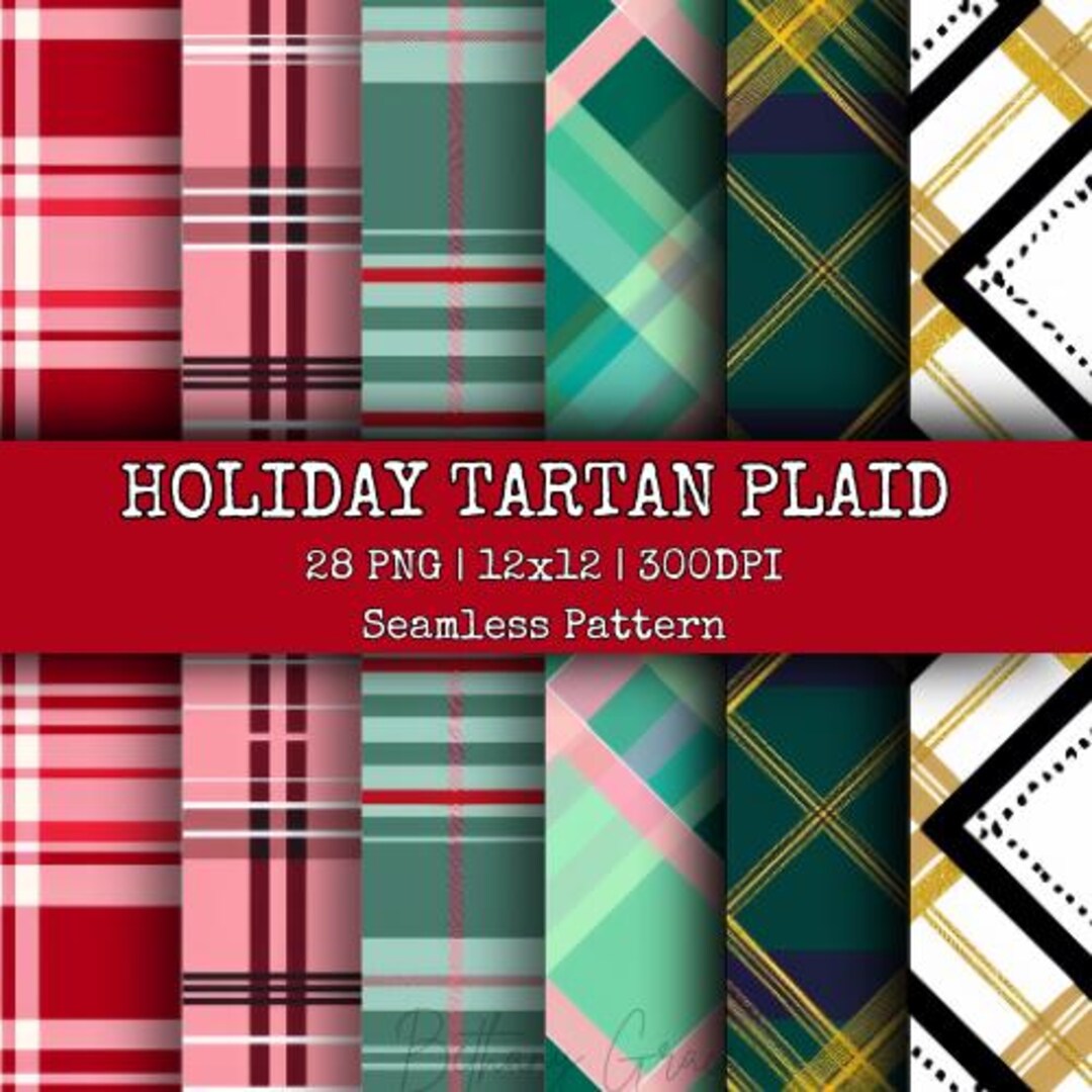 Holiday Tartan Plaidseamless Watercolor Digital Paper Chirstmas Junk ...