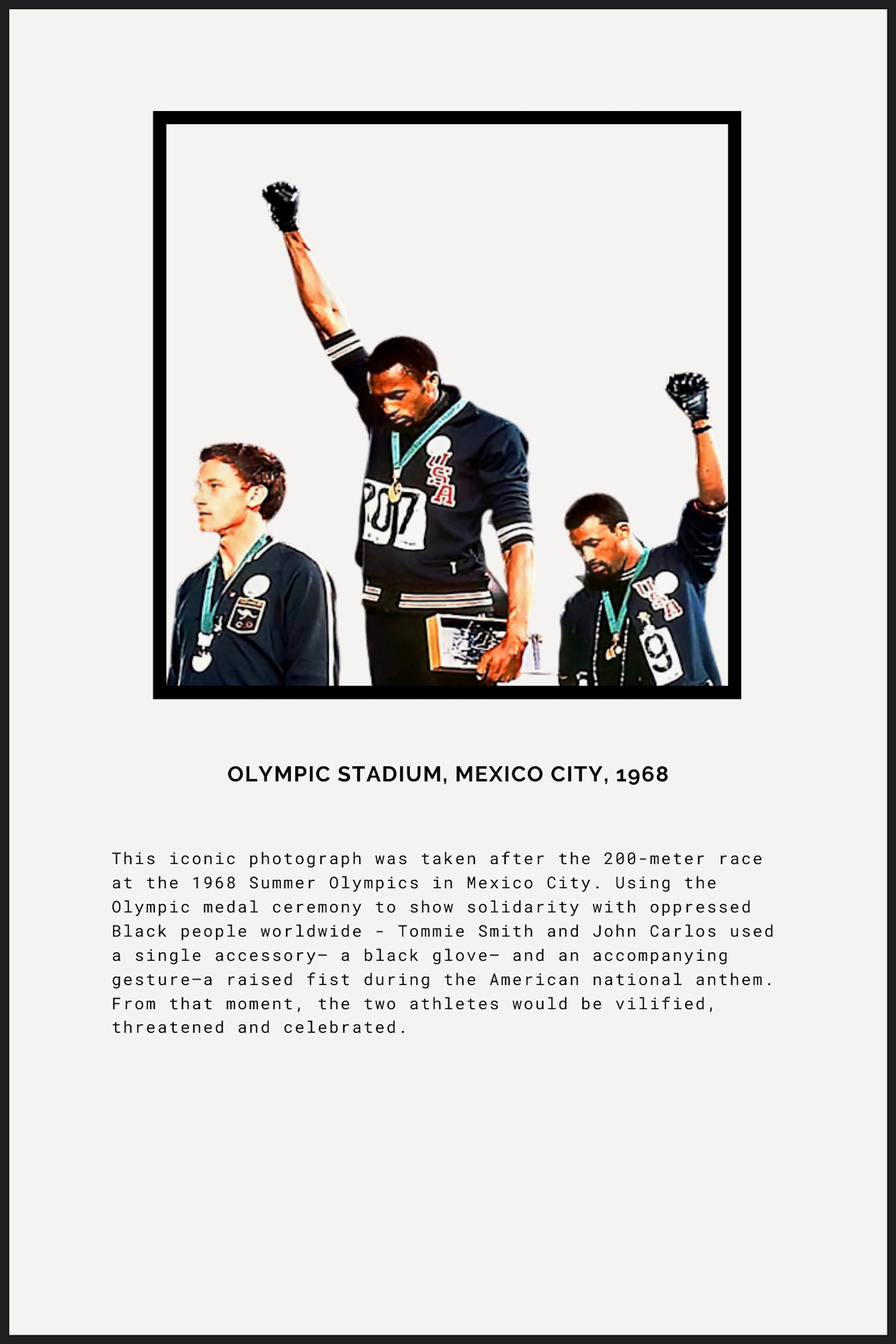 Black Power Salute Poster, John Carlos and Tommie Smith, 1968 Olympics ...