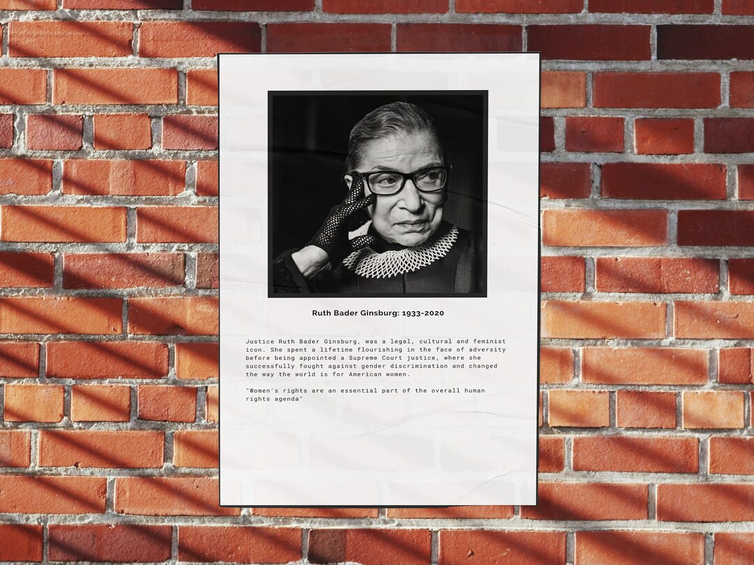 RBG Poster, Ruth Bader Ginsburg Poster, RBG Poster Quote, Female Role ...