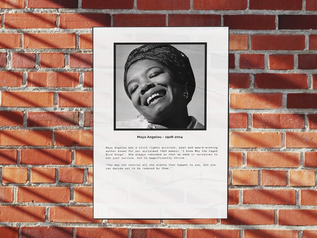 Maya Angelou Poetry Poster Print, Black History Month Wall Art Poster ...