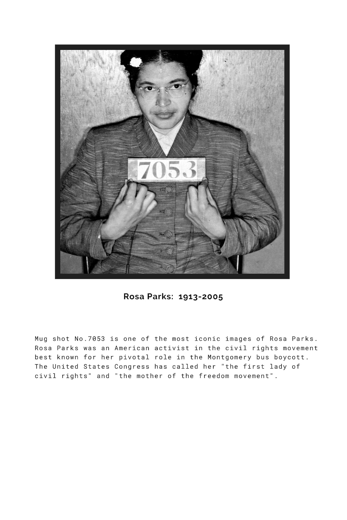 Rosa Parks Poster, Digital Poster, Instant Download Wall Art, Printable ...