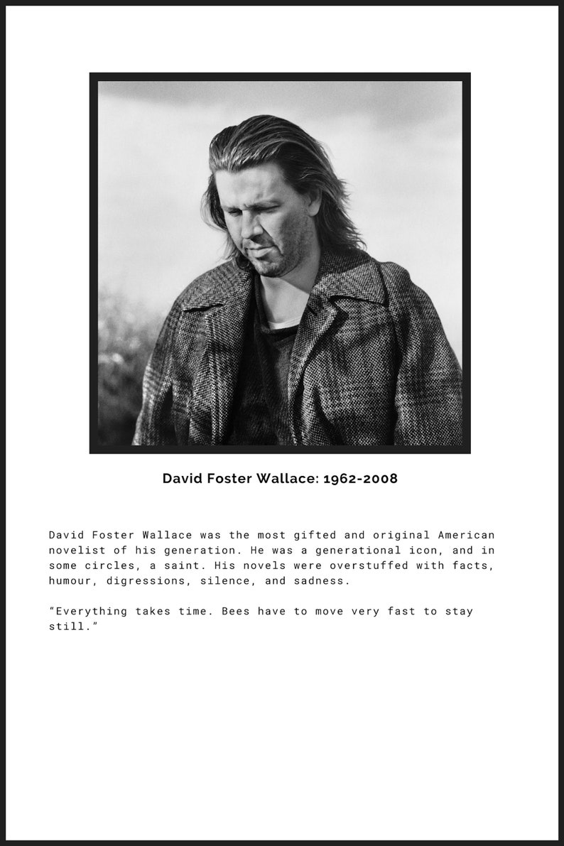 David Foster Wallace Poster, DFW Wall Art Poster, Instant Download ...