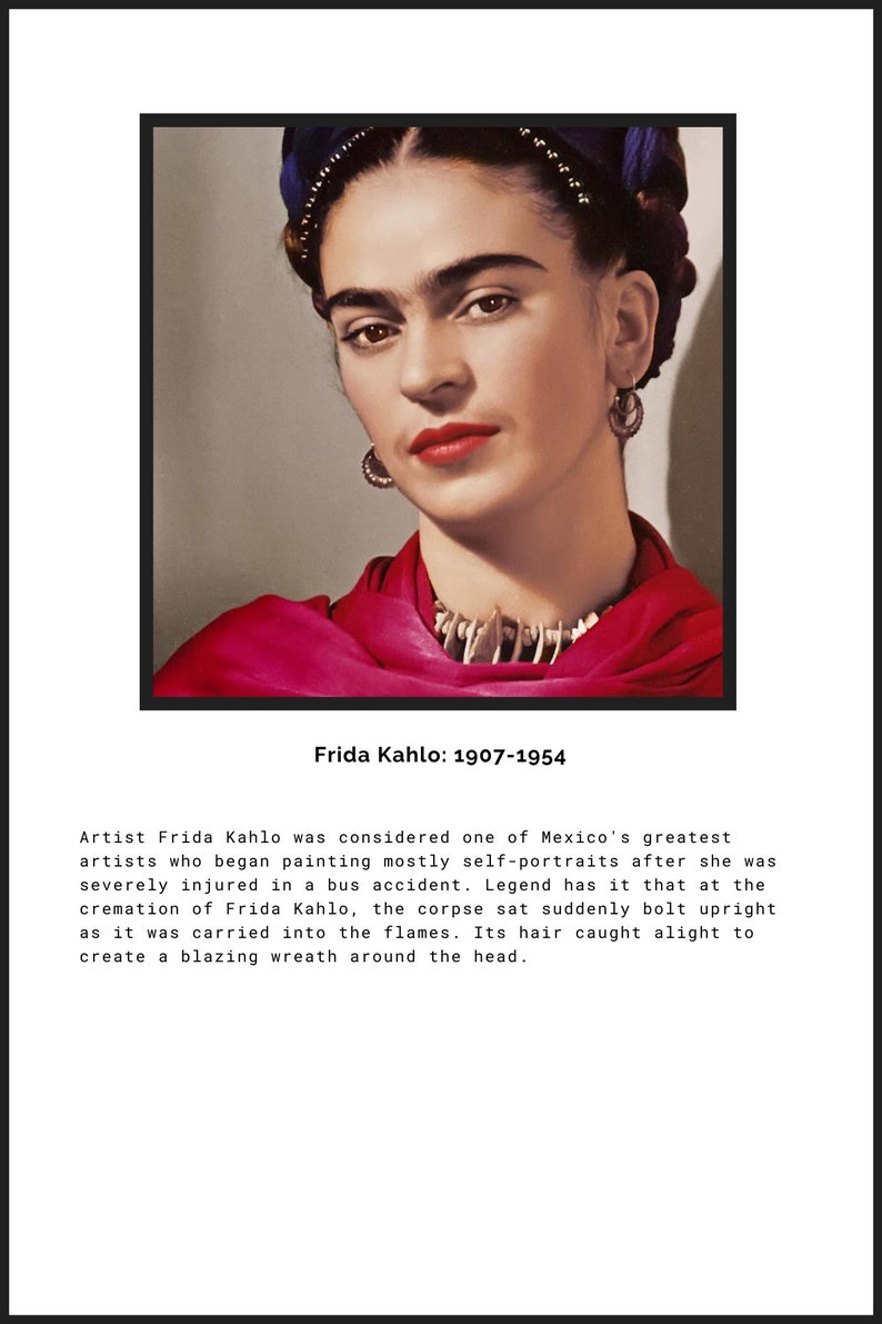 Frida Kahlo Poster, Printable Frida Wall Art, Vintage Poster, Frida ...