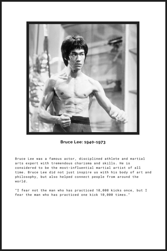 Bruce Lee Black And White Poster